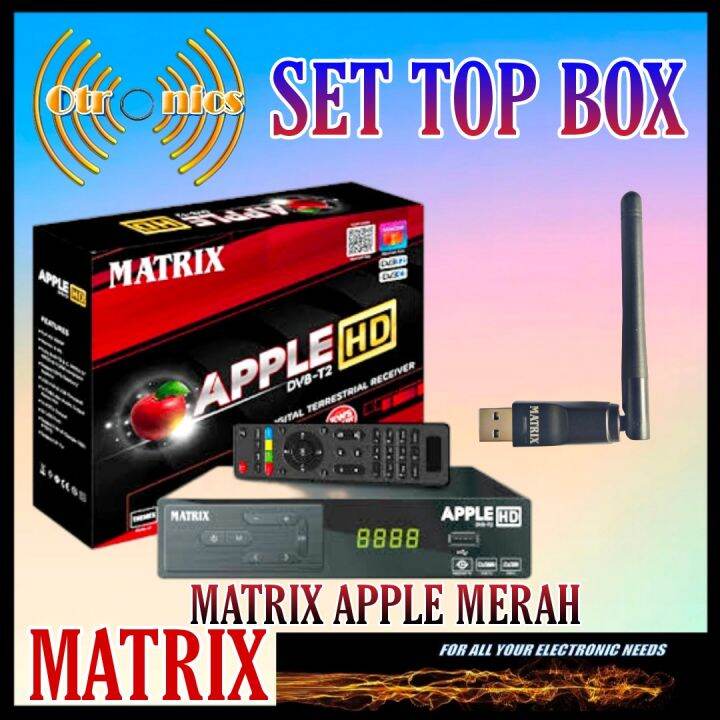 Set Top Box Matrix Apple Merah DVBT2 | Lazada Indonesia