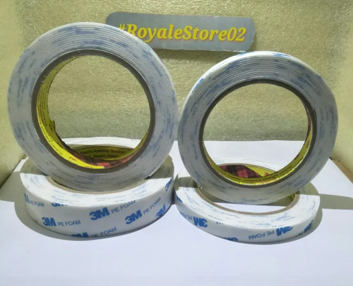 3m double tape pe foam putih varian ukuran 12mm x 4m - 24mm x 4m ...