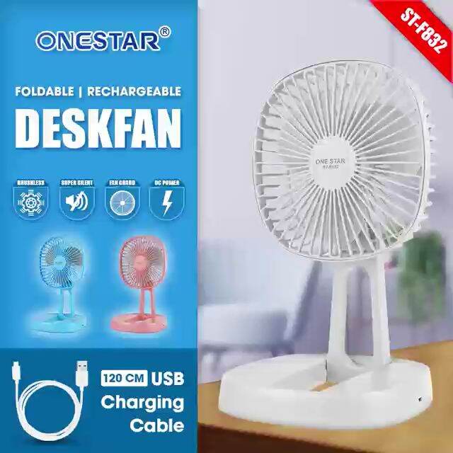 Nss 7" portable electric fan sale rechargeable desk fan with solar ...