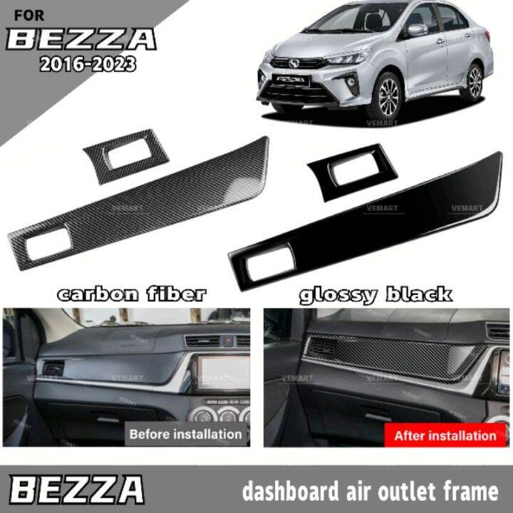 Vemart Perodua bezza carbon fiber air outlet frame dashboard cover ...