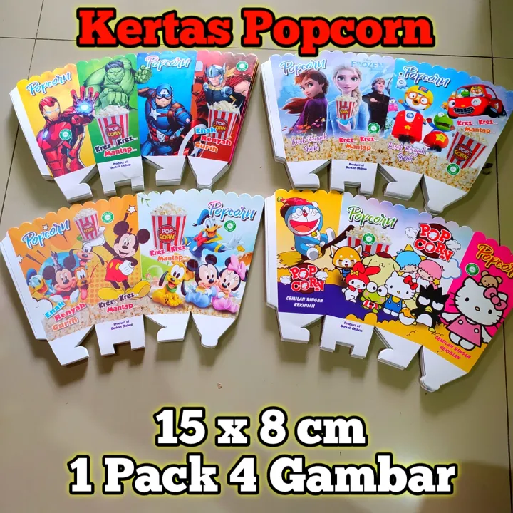 Kertas Popcorn 14x8cm | 100 lembar | kertas popcorn jumbo | kertas pop ...