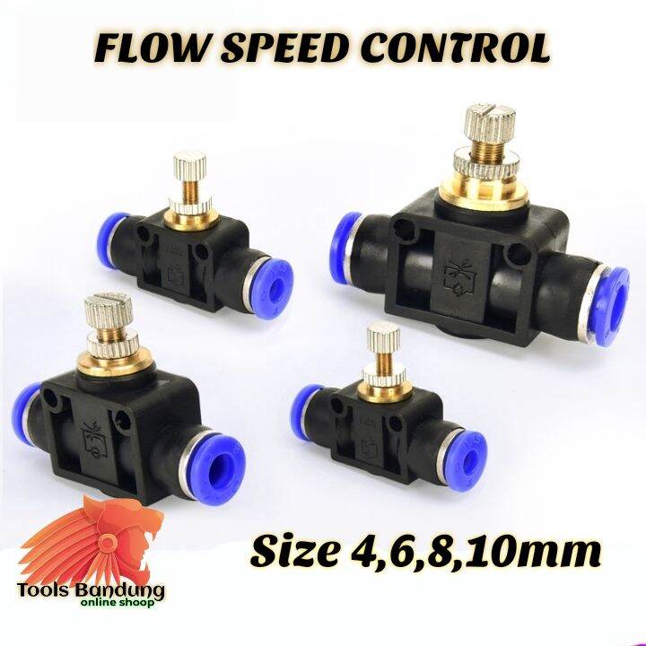Konektor Katup Selang Model Pnumatic Keran/Kran / Flow / Speed Control Valve 4mm / 6mm / 8 mm ...