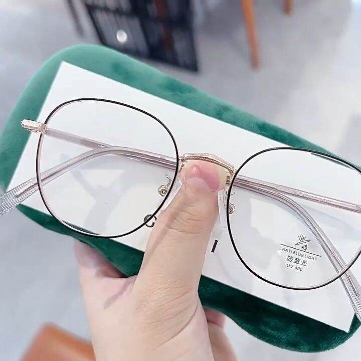 现货8693 ins tiktok versatile black metal round eyeglasses frame retro ...