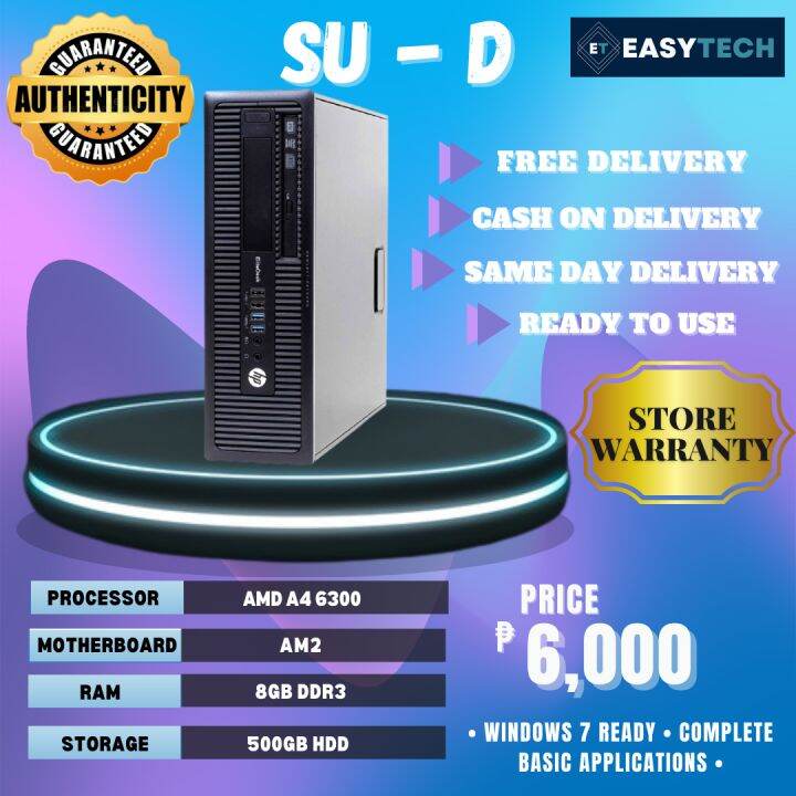 EASYTECH | SU - D AMD A4 6300 8GB RAM 500GB HDD (System Unit) | Lazada PH