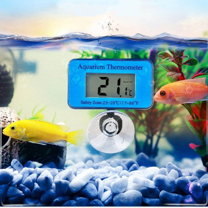 Lcd Termometer Aquarium Akuarium Digital Celup Akurat Waterproof Alat ...