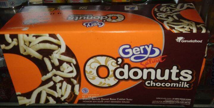 gery O'donuts chocomilk biskuit bentuk donat rasa coklat keju isi 24pcs ...