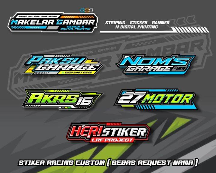 STIKER RACING, STIKER NAMA CUSTOM, STIKER BENGKEL CUSTOM | Lazada Indonesia