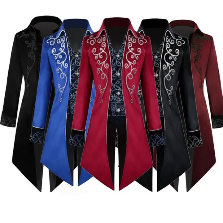 European Style Court Prince Costume Halloween Retro Dovetail Medieval ...