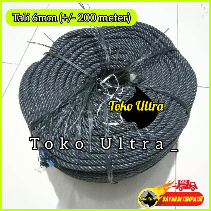 TAMBANG 6MM HITAM (1ROLL) / TALI 6MM / TAMPAR 6MM / TAMBANG MOBIL ...