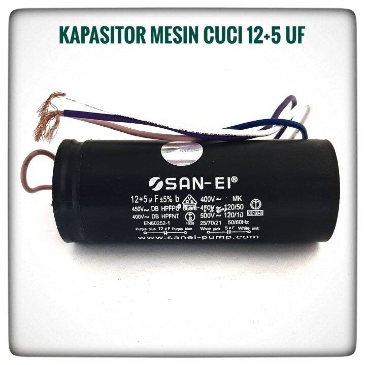 Kapasitor mesin cuci 12uf + 5uf 250v | Lazada Indonesia