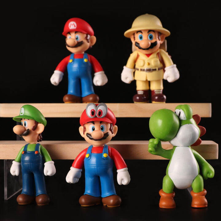 ToyStory 5pcs Super Mario Bros Toys Cartoon Mario Luigi Bowser Yoshi ...