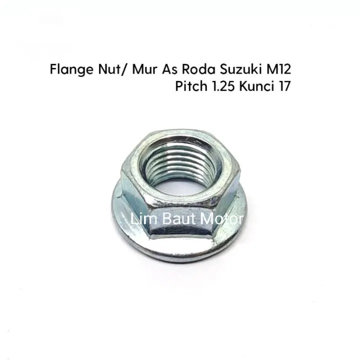 Lim Baut motor mur flange 17 mur as suzuki M12 putih ( 1 biji ...