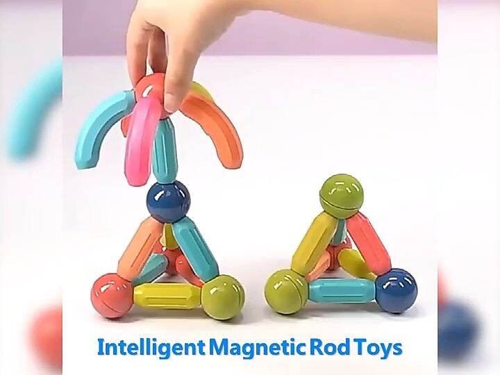 Magnetic Bar Blocks 64 pcs ตัวต่อแม่เหล็กแบบแท่ง 64 ชิ้น ของเล่นเสริม ...