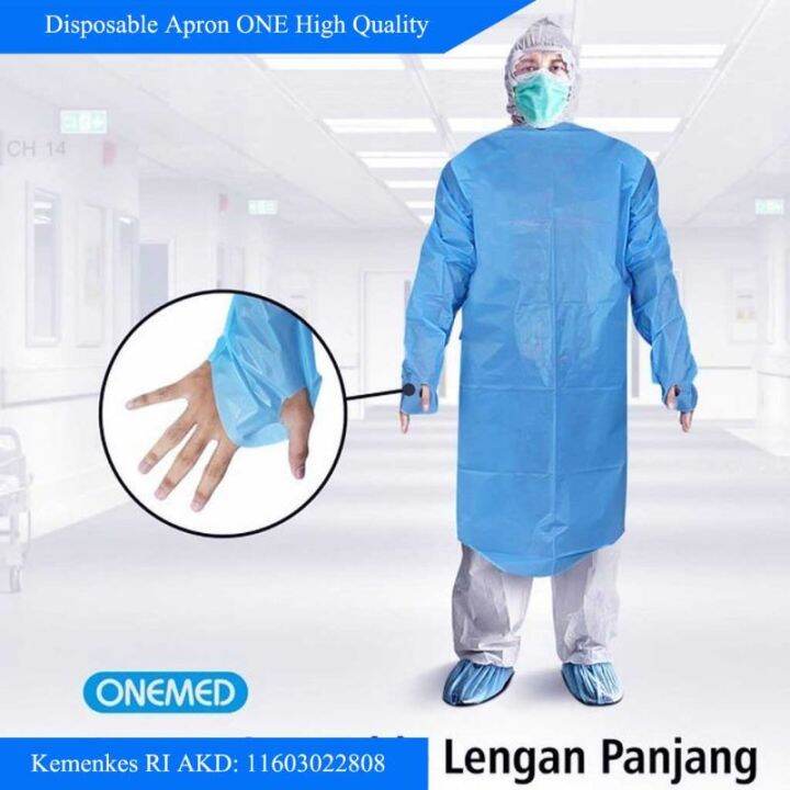 Apron Serbaguna Apron Medis Apron Rumah Sakit Apron Lengan Panjang Biru ...