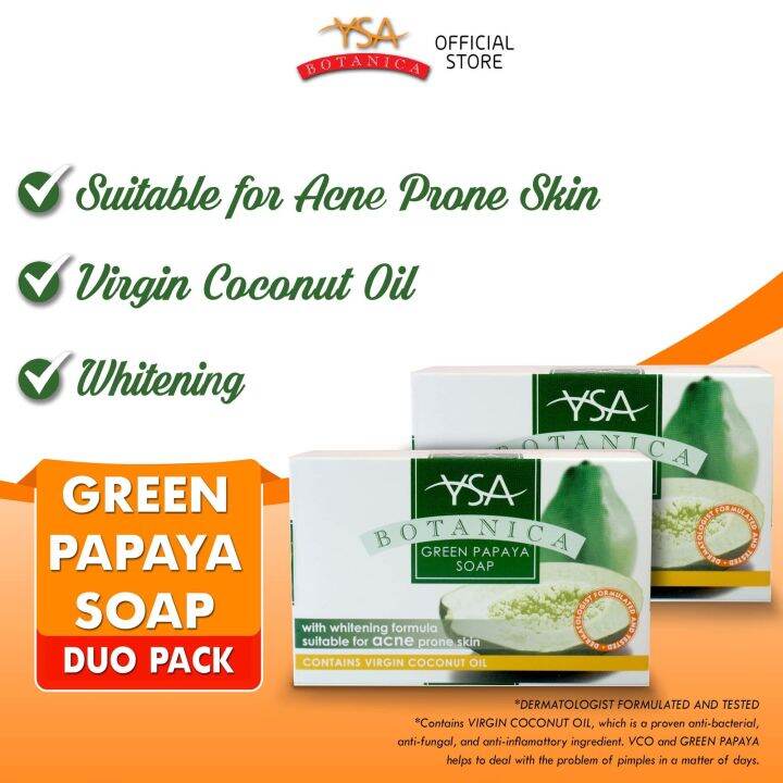 YSA Botanica Green Papaya Soap 135g (Duo Pack) | Lazada PH