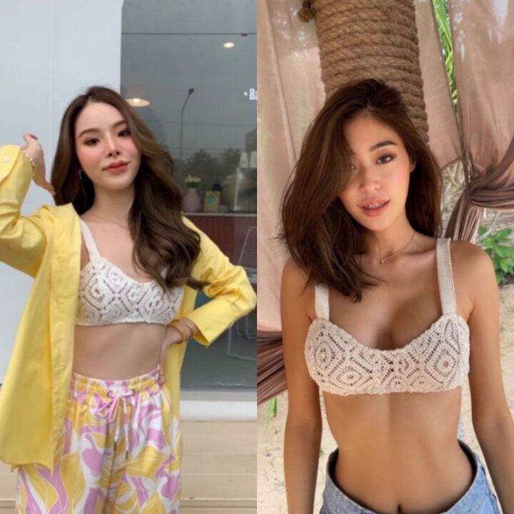 บราลูกไม้ งานถัก by Valen ใส่ไปทะเล sexy | Lazada.co.th