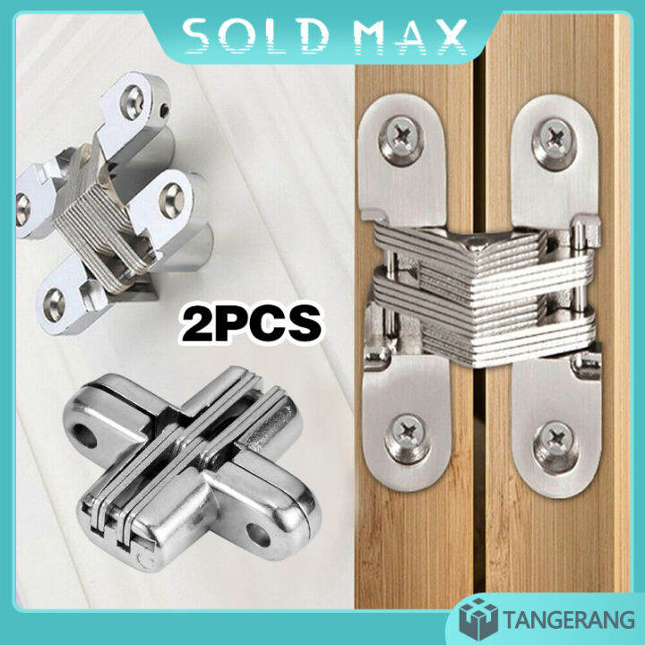 2pcs Engsel Tanam Engsel Pintu Tersembunyi Engsel Concealed Cross ...