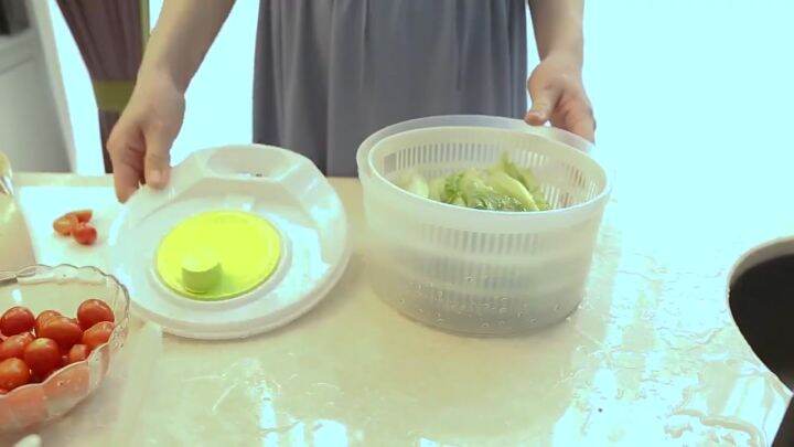 JustBuy Pemutar salad plastik besar Pengering buah-buahan sayur-sayuran ...