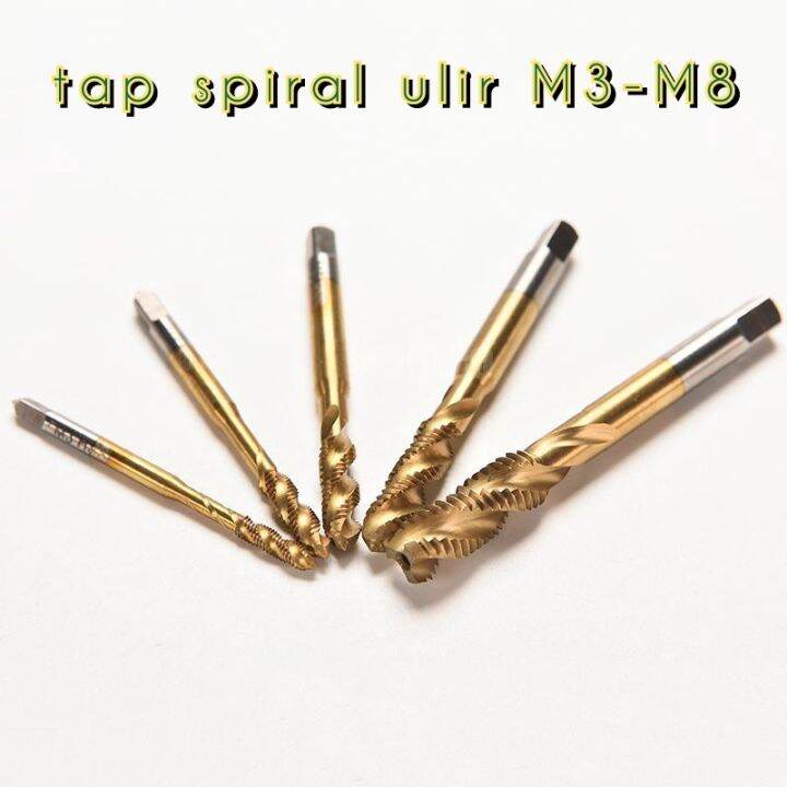 Drill tap spiral M3-M8 mata bor spiral HSS tap spiral ulir metrik | Lazada Indonesia