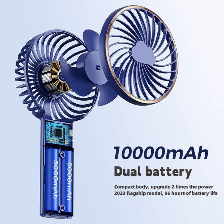 Hand Held Fans Sleek and Powerful K5 Handheld USB Fan with Dual Battery ...