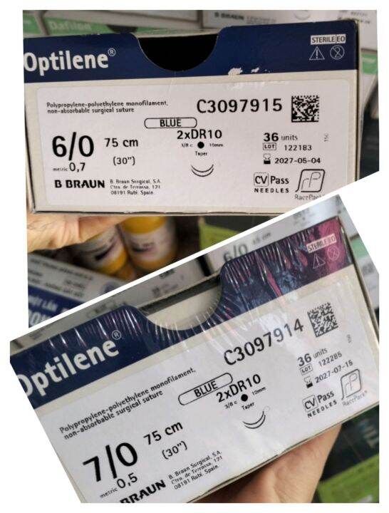 [1 sợi] Chỉ phẫu thuật thẩm mỹ 2 kim Optilene 6/0 | Lazada.vn