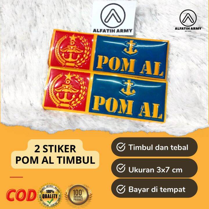 Stiker POMAL Plat Motor Pom Timbul Tahan Air Glossy AlFatih Army ...