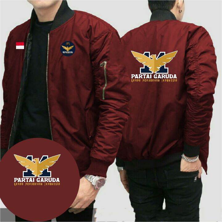 Jaket Partai Garuda model bomber bolak balik request gratis ready tiga ...