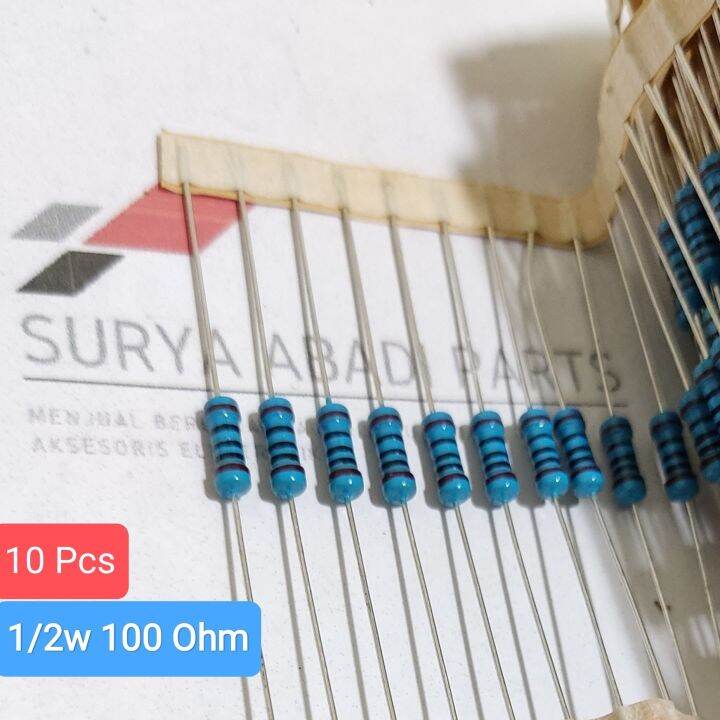 10 PCS Resistor Metalfilm 1/2w 100 Ohm / Resistor 100ohm 1/2 Watt isi per 10pcs | Lazada Indonesia