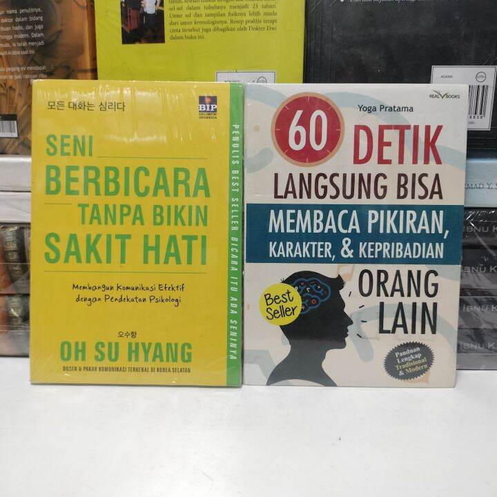 Paket 2 buku seni berbicara tanpa bikin sakit hati, dan 60 detik langsung bisa membaca pikiran ...