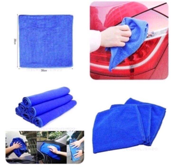 Kain lap Microfiber Mikro Fiber Cleaning Clotch 30×30cm Biru | Lazada ...
