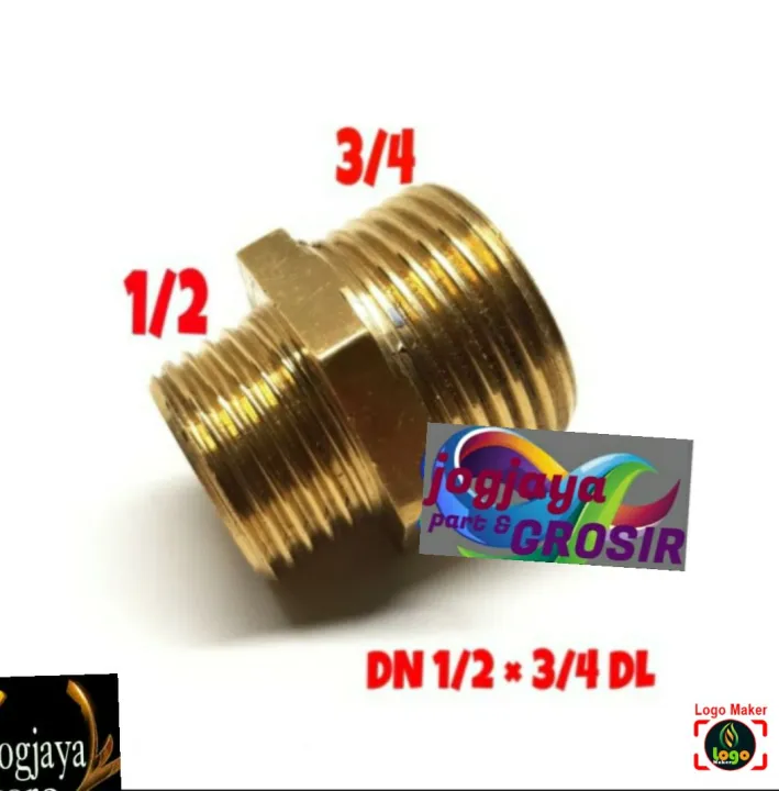 Dobel Nepel 1/2 × 3/4 DRAT LUAR - Kuningan Sambungan Pipa Gas / Air ...