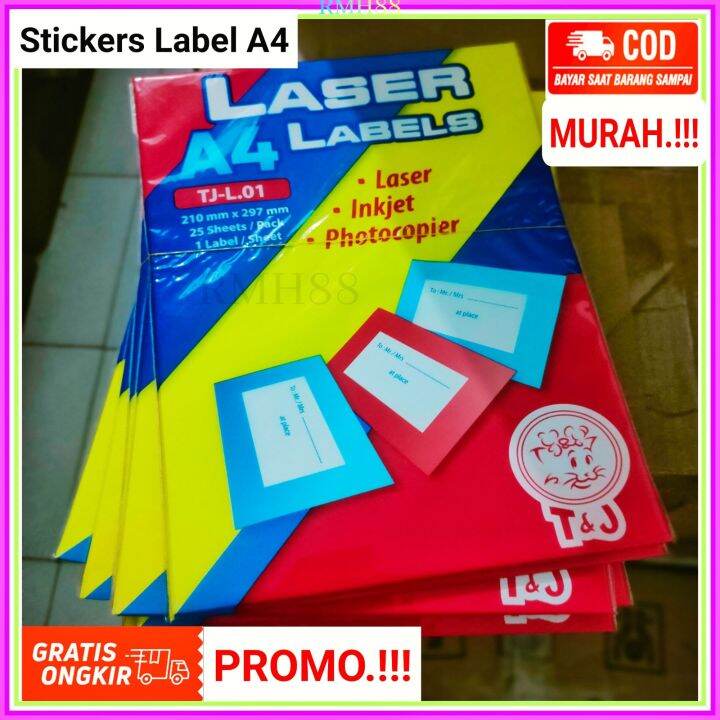 Label Stiker A4 1 Pak Isi 25 Sett/Kertas Stickers Label A4 | Lazada ...