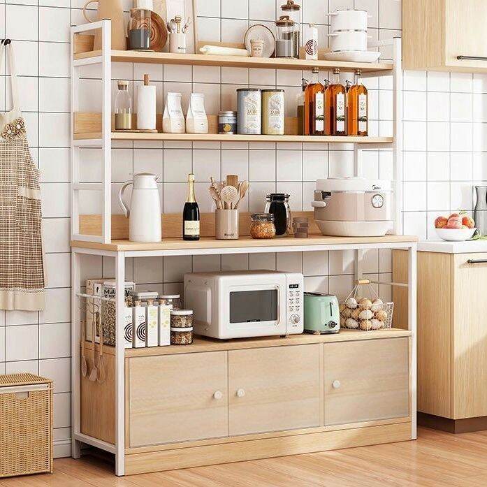 Kitchen Storage Dish Rack Cabinets With Doors Multilayer Cupboards ...