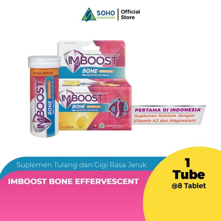 IMBOOST BONE EFFERVESCENT Suplemen Tulang Dan Gigi Vitamin C isi 8 ...
