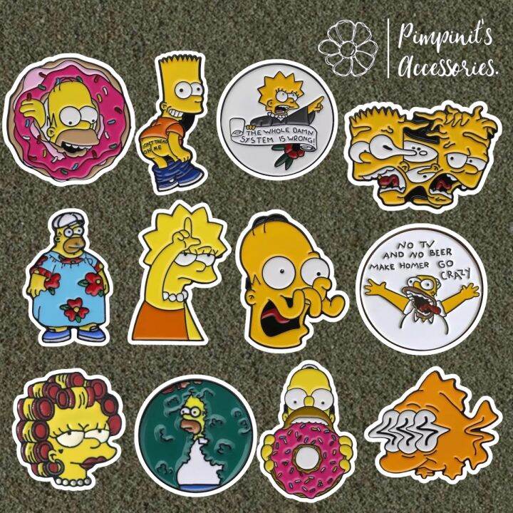 🇹🇭 พร้อมส่ง : เข็มกลัดเซ็ทครอบครัวเดอะซิมป์สัน | The Simpson Family ...