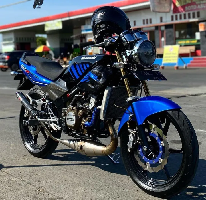 Striping lis sticker standar ori Kawasaki ninja ss 2014 biru striping ...