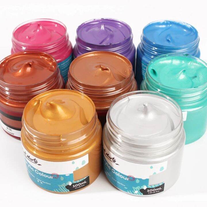 Mont Marte 100ml Fluorescent Metallic color Acrylic Paints/Acrylic ...