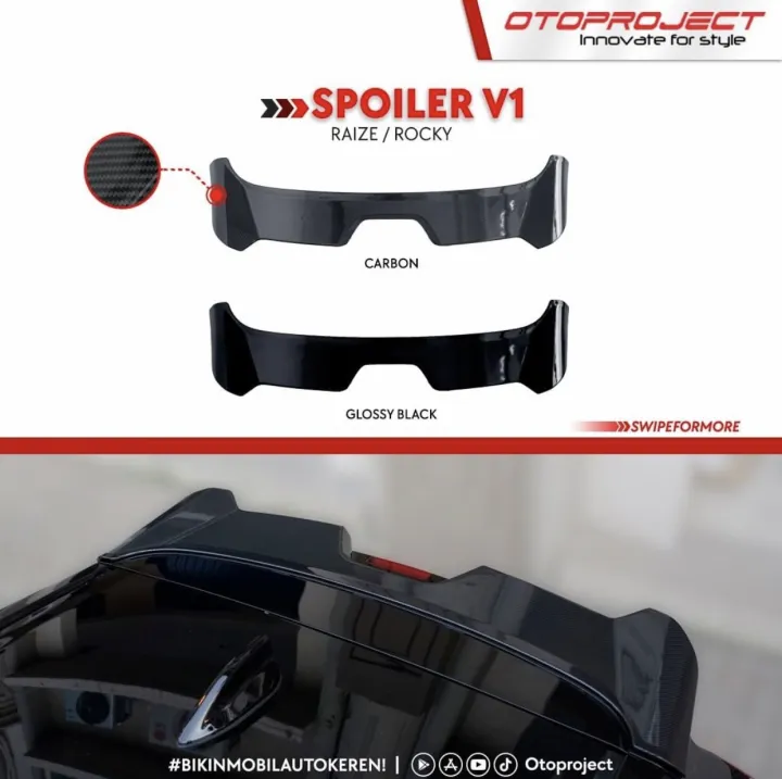 SPOILER TOYOTA RAIZE/DAIHATSU ROCKY MERK OTOPROJECT | Lazada Indonesia