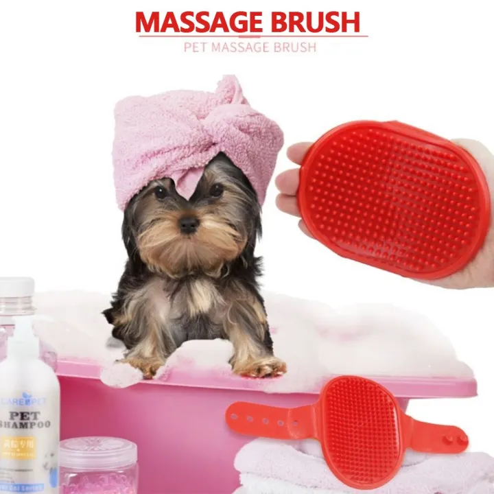 Pet Rubber Bath Brush for Dog and Cat | Lazada PH