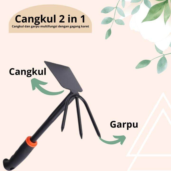 Cangkul 2 in 1 Alat Kebun Taman 2 Fungsi / Pacul Cangkul Garpu Garukan ...