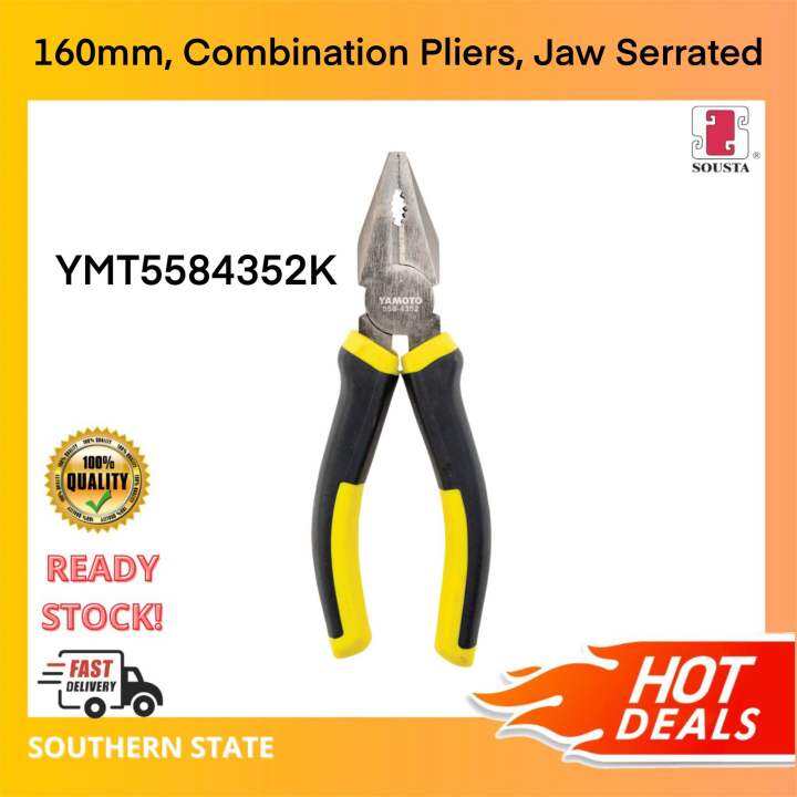 Yamoto 160mm, Combination Pliers, Jaw Serrated YMT-558-4352K | Lazada