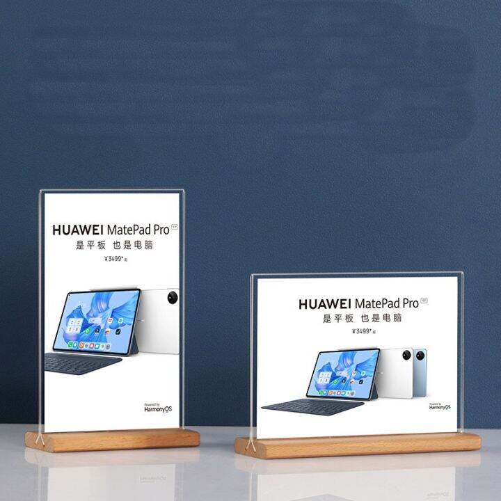 Desktop Billboard Double Side Clear T shape Desktop Price Tag Stand ...