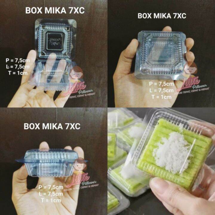 (ISI 100PCS) Box Mika 7XC - Mika Kue Basah - Tray mika Jajanan Pasar ...