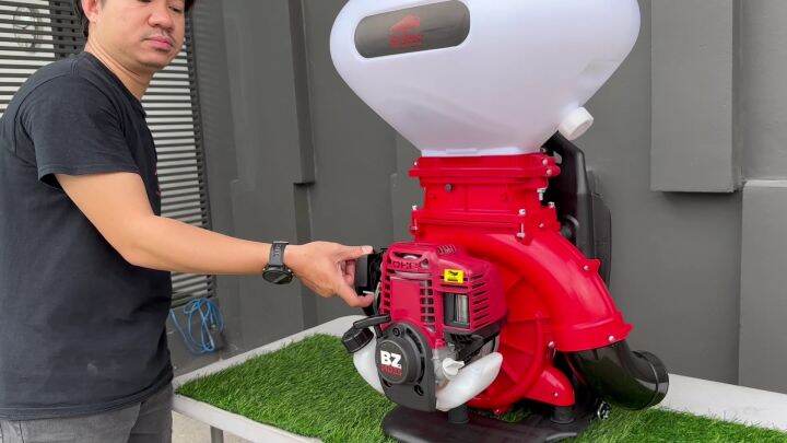 BYZON MD35 เครื่องหว่านข้าว พ่นลม พ่นปุ๋ย เครื่องพ่นลม พ่นน้ำ รูใหญ่ ลิ้นและรางสแตนเลส ขนาด 26 ...