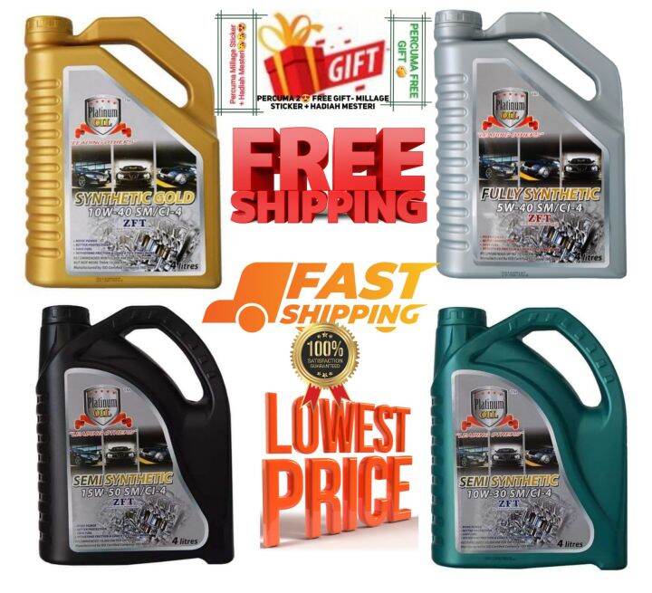 Platinum Oil- Fully Synthetic/ Synthetic /Semi (4Liter) Engine Oil ...