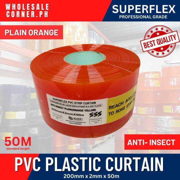 PVC Plastic Curtain Plain Anti Insect - 200mm x 2mm x 50m - Superflex PVC Curtain ( 1 roll ...