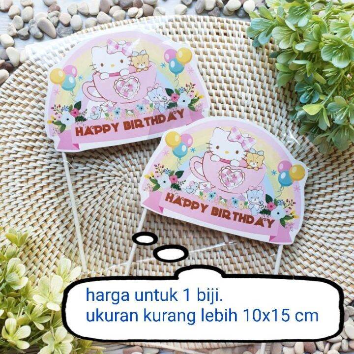 topper toper hiasan tusukan kue cake nasi tumpeng puding happy birthday ...