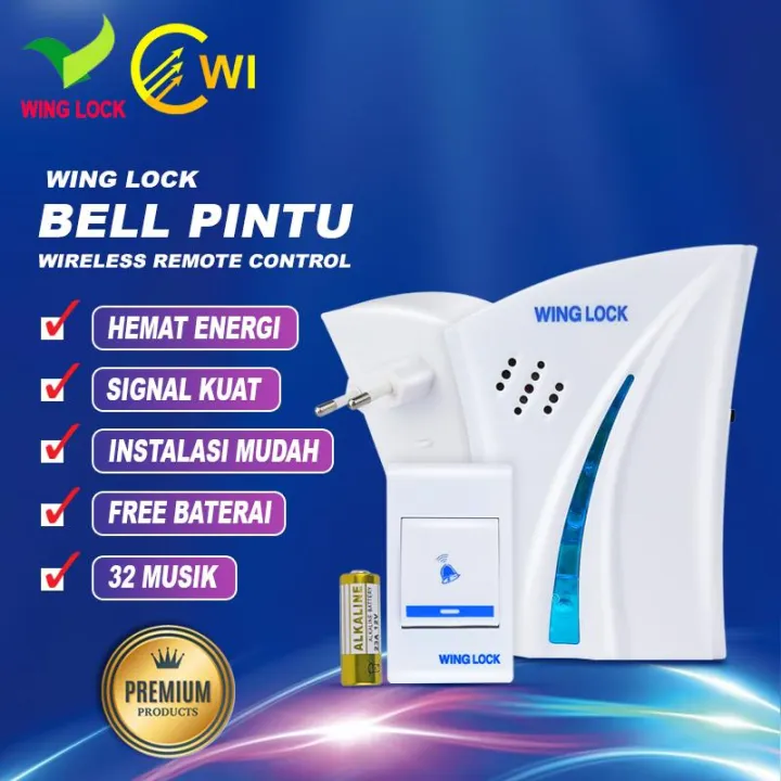 Bell Pintu/Bell Rumah/Doorbell AC 1 Remot Wing Lock | Lazada Indonesia