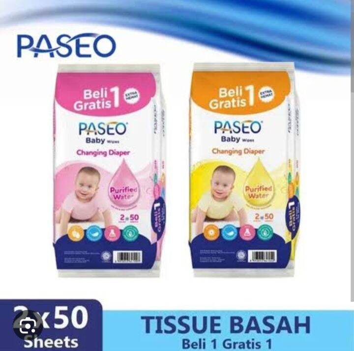 Tisu Basah Paseo 50 sheet bundle beli 1 gratis 1 | Lazada Indonesia