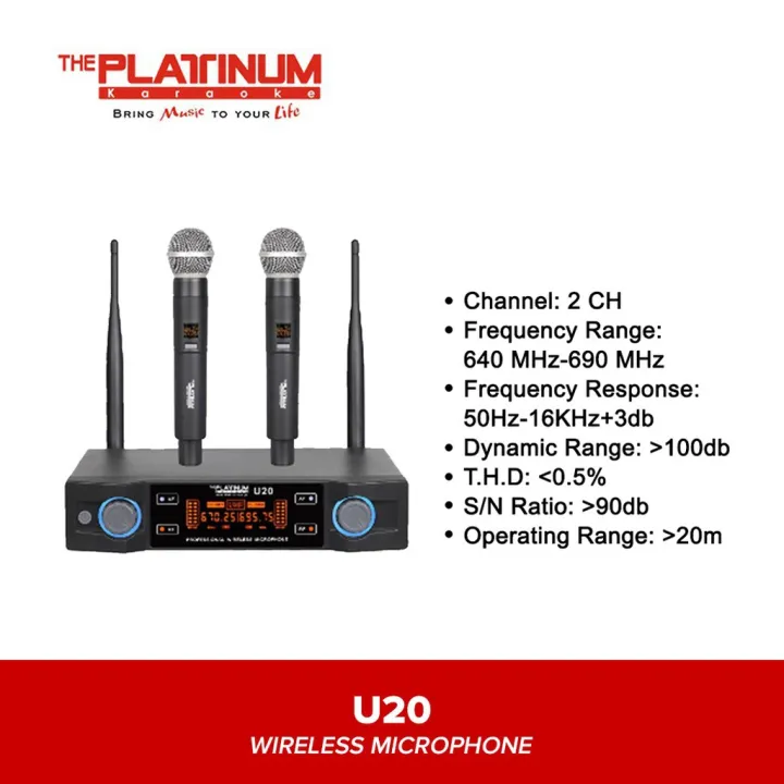 Platinum Wireless Microphone U20 Original | Lazada PH